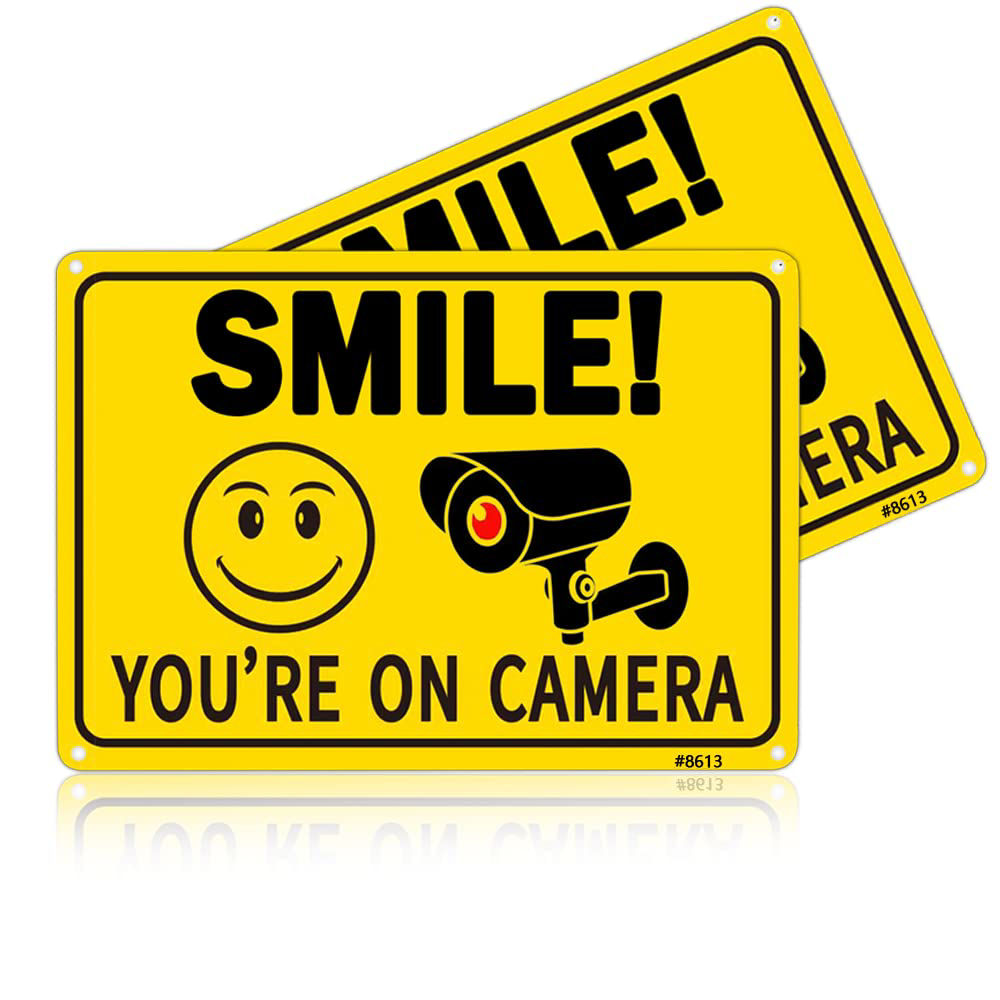 GetUSCart- Smile Your on Camera Signs, Camera Signs for Home Security ...