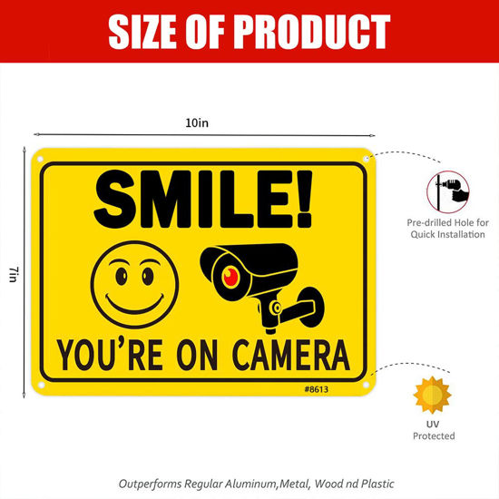 GetUSCart- Smile Your on Camera Signs, Camera Signs for Home Security ...