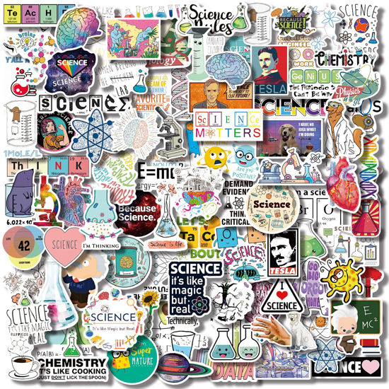 GetUSCart- 100 Pcs Natural Sciences Stickers Pack, Physics, Chemistry ...