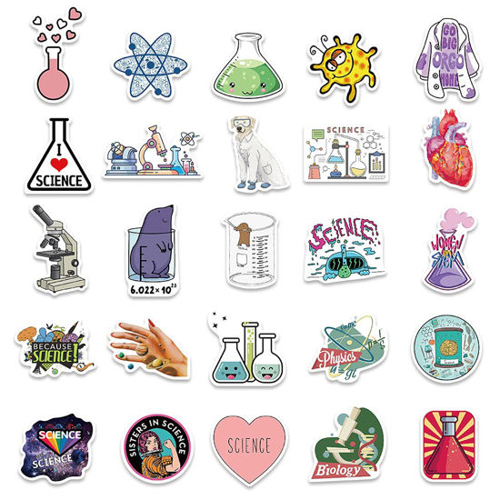 GetUSCart- 100 Pcs Natural Sciences Stickers Pack, Physics, Chemistry ...