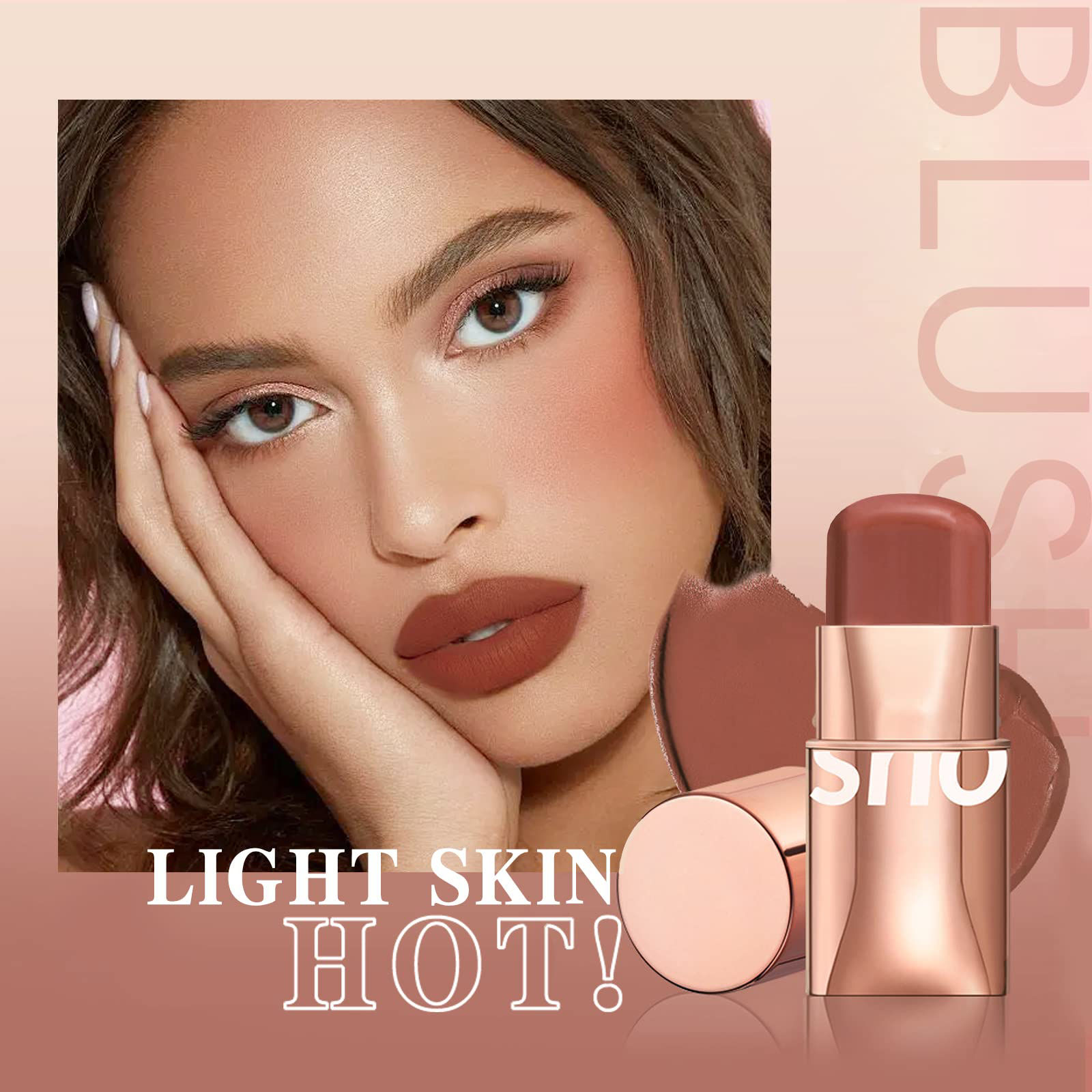GetUSCart- NewBang Cream Blush Stick for Cheeks Makeup,Waterproof Blush ...