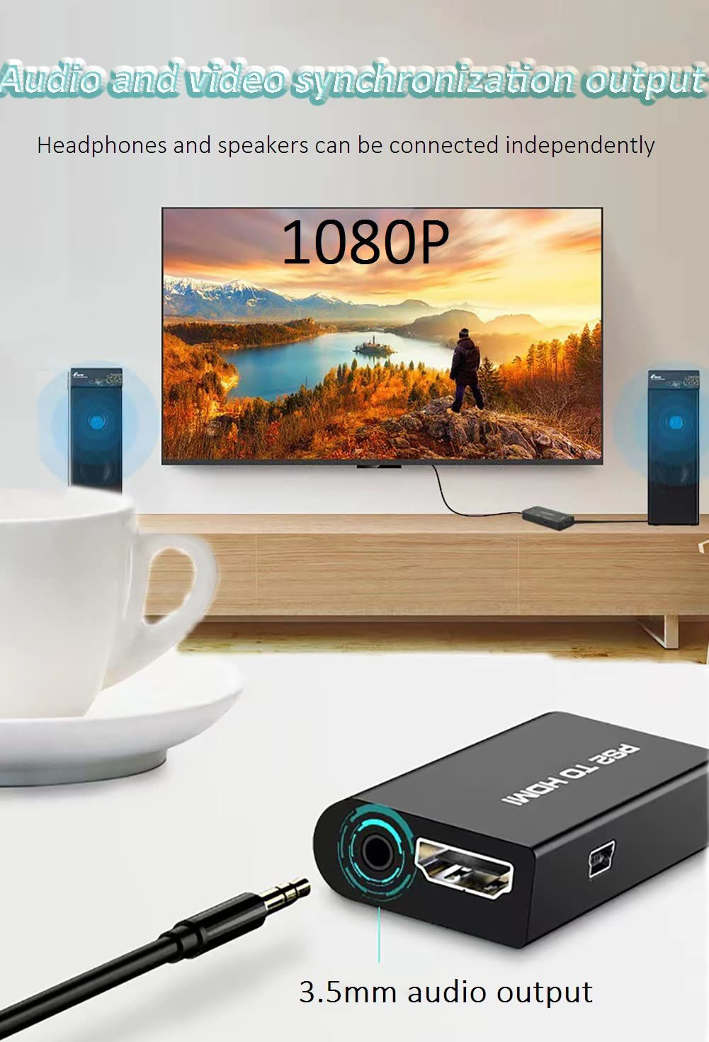 GetUSCart- PS2 to HDMI Converter Adapter, Video Converter PS2 to HDMI ...