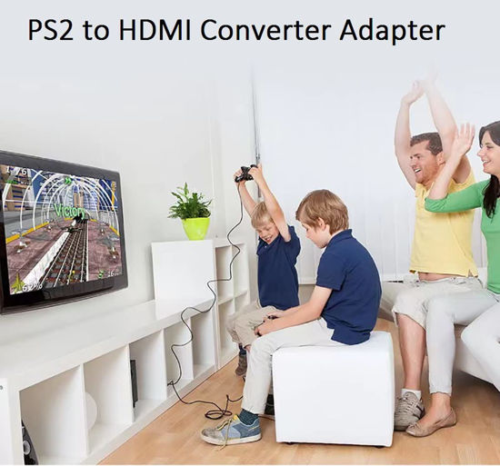 GetUSCart- PS2 to HDMI Converter Adapter, Video Converter PS2 to HDMI Converter with 3.5mm Audio ...