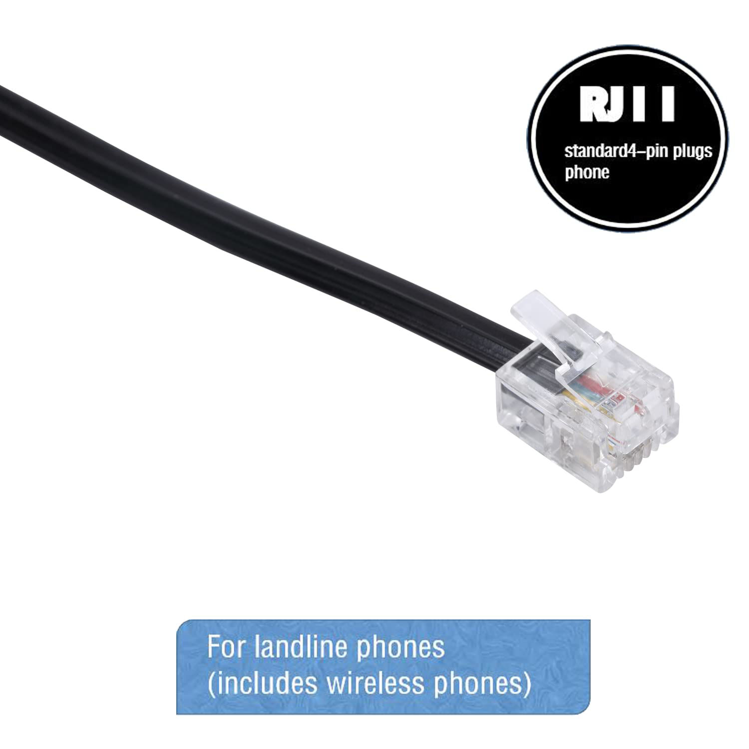 GetUSCart- 15-Feet Phone Telephone Extension Cord Cable Line Wire with ...