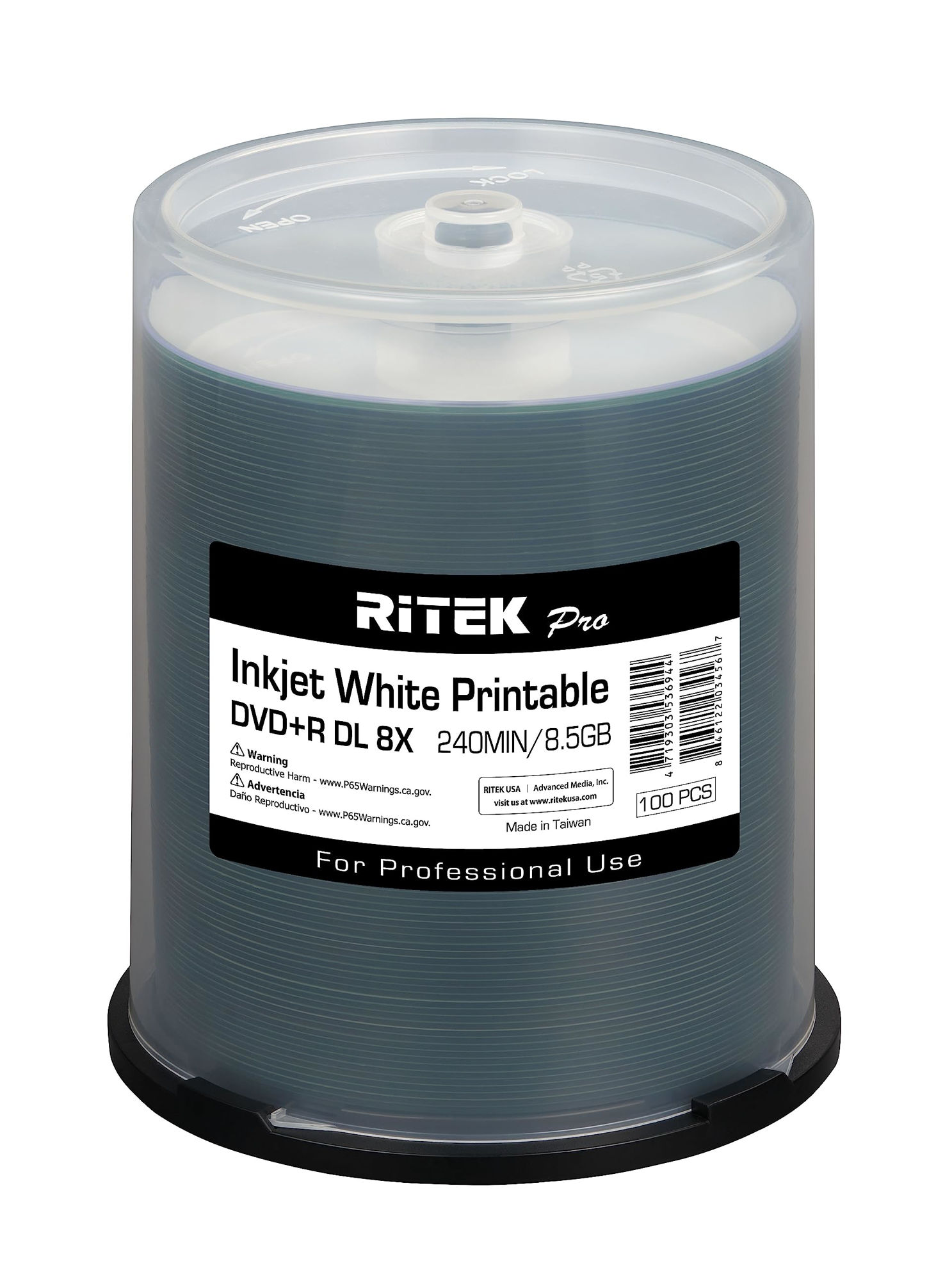 GetUSCart- 100 Pack Ritek Pro (Professional Grade) DVD+R DL Dual Layer ...