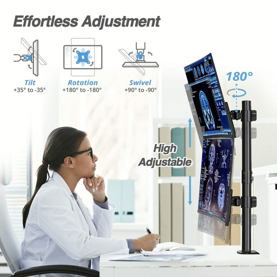 GetUSCart- AVLT 38" Vertical Ultrawide Monitor Mount Stand Two Stacked ...
