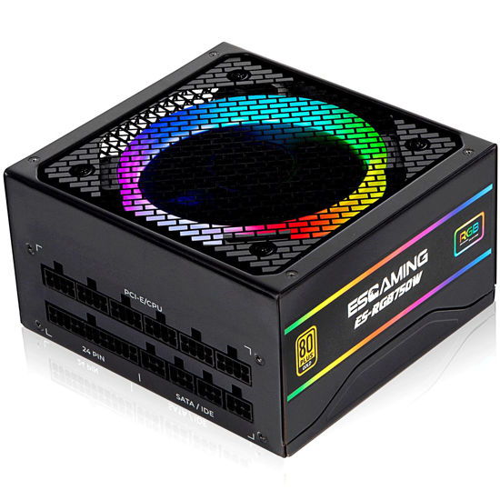 GetUSCart- ESGAMING 750 Watt Power Supply, 80 Plus Gold, Fully Modular ...