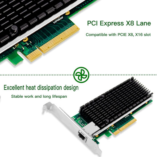 GetUSCart- XZSNET 10G Network Card with Intel X540 Chip, 10GB PCI-E NIC ...
