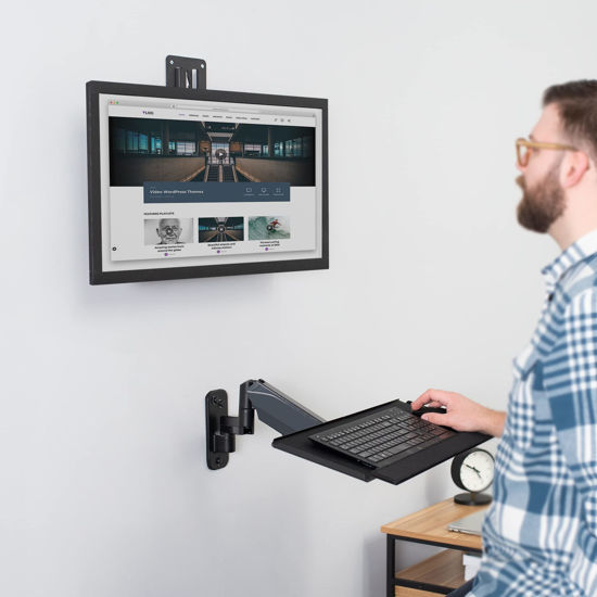 GetUSCart- VIVO Sit-Stand 17 to 32 inch Single Monitor Wall Mount with ...