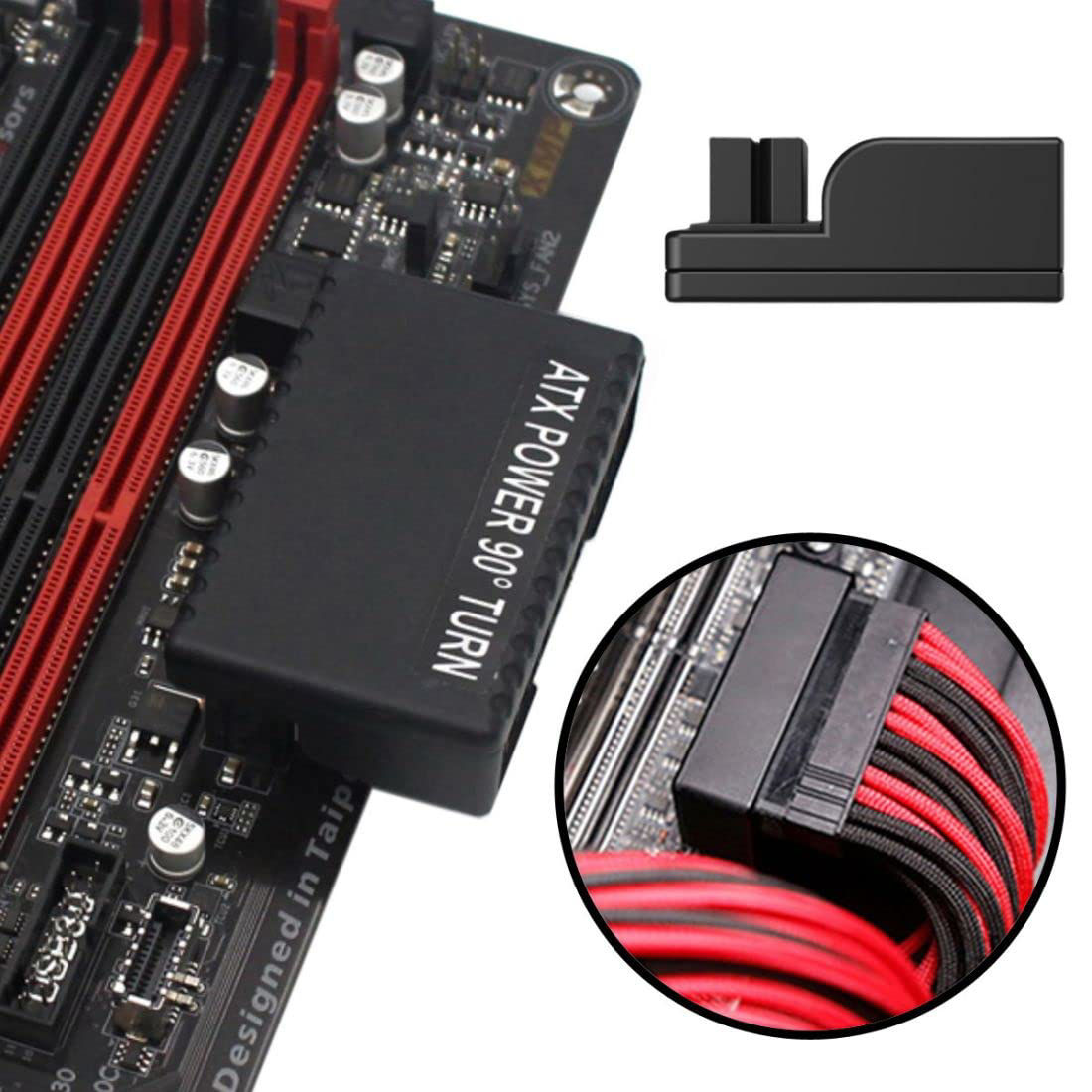 GetUSCart- CY Overmold ATX 24Pin Male to 24Pin Female 90 Degree Power ...