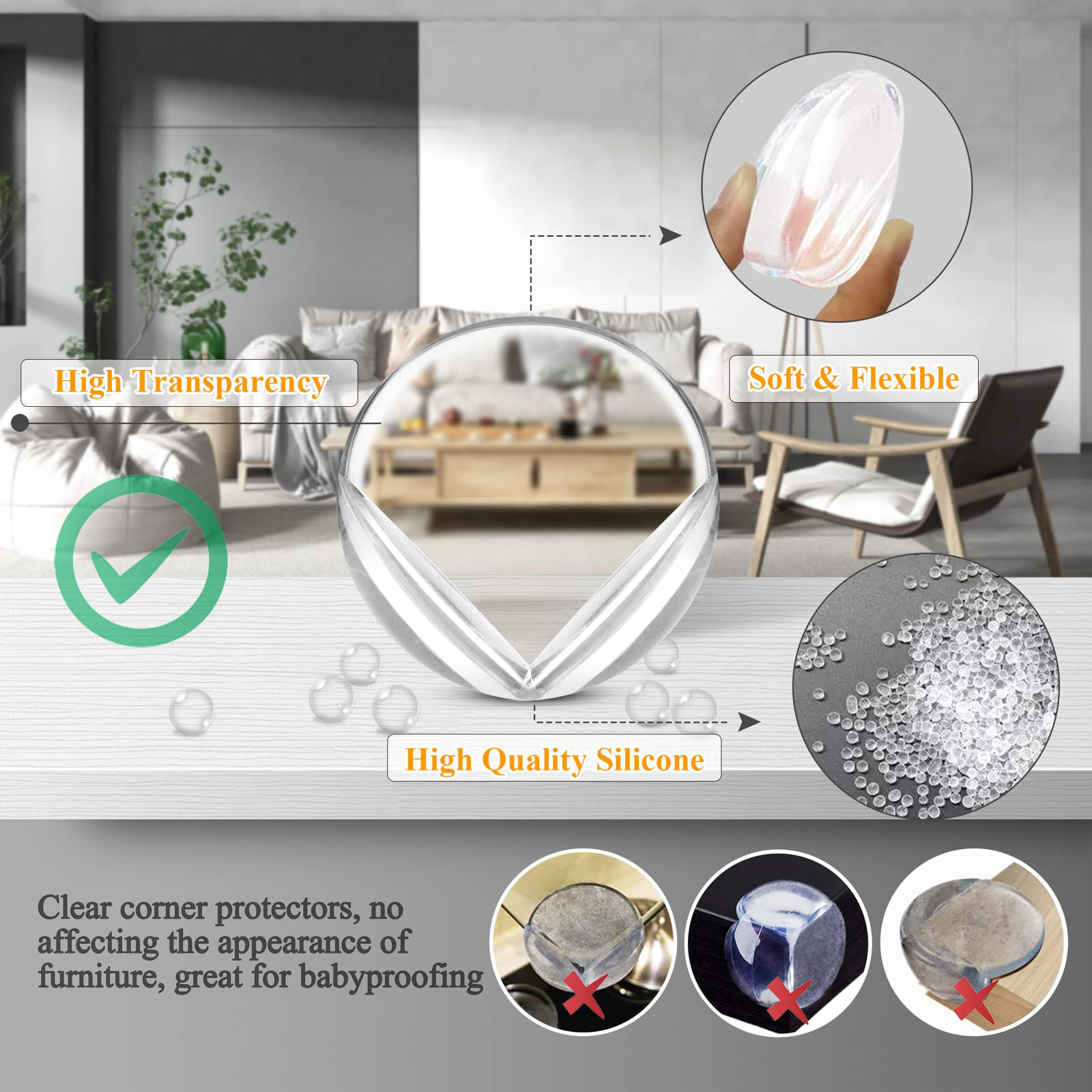 GetUSCart- Corner Guards Baby Proofing Corner Protectors for Furniture ...