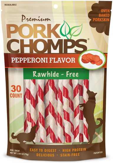 GetUSCart- Pork Chomps Baked Pork Skin Dog Chews, 5-inch Mini Twists ...