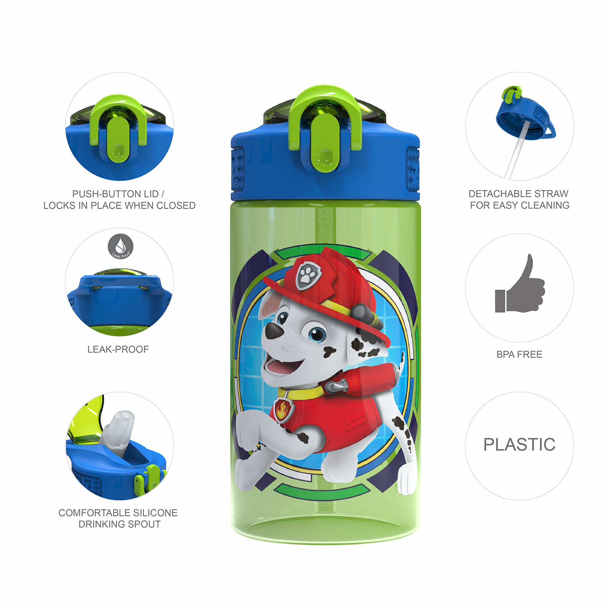 GetUSCart- Zak Designs Paw Patrol Kids Spout Cover and Built-in Carrying Loop Made of Plastic ...