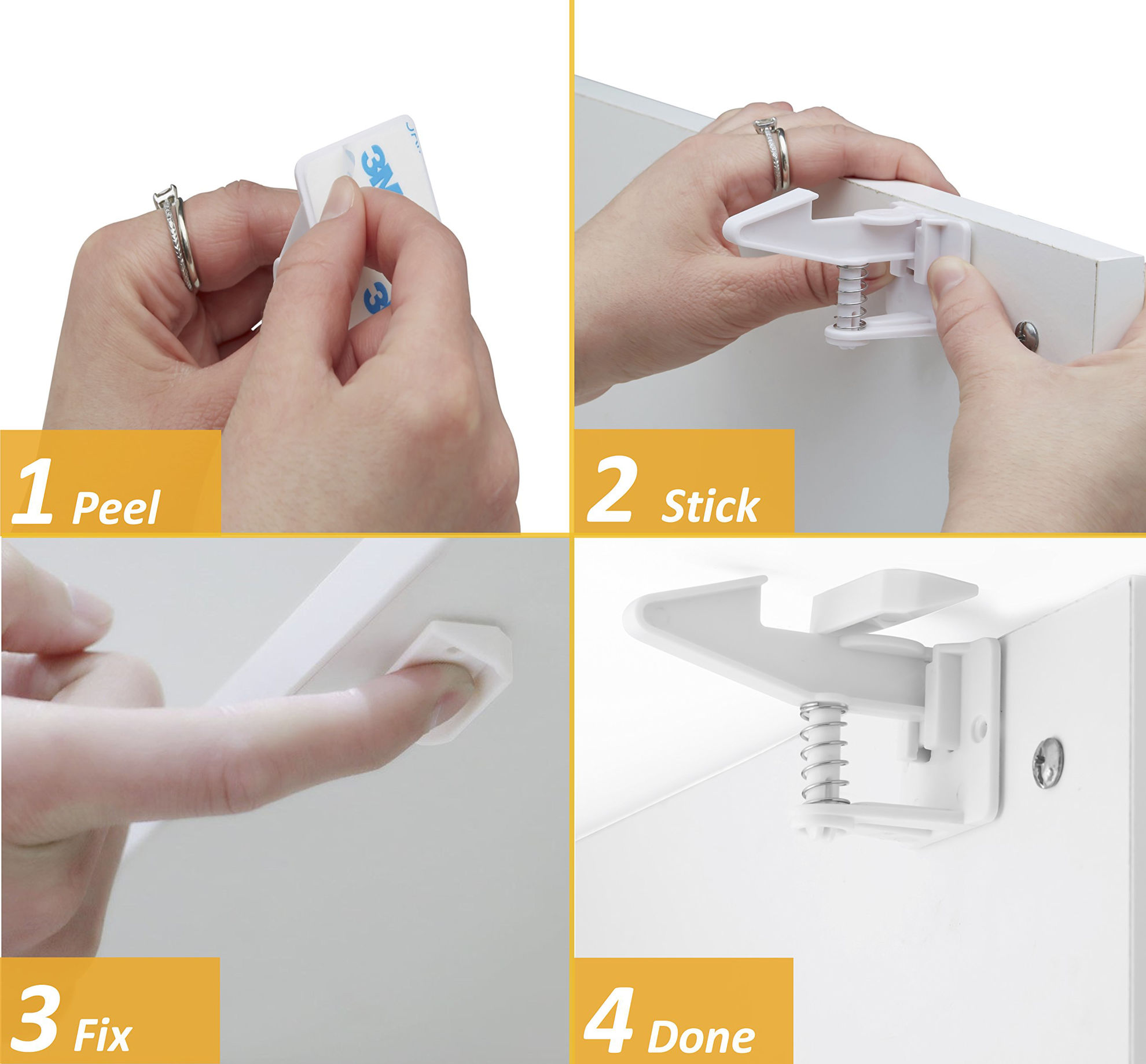 GetUSCart- 12 Pack Cabinet Locks Child Safety | Baby Safety Cabinet ...