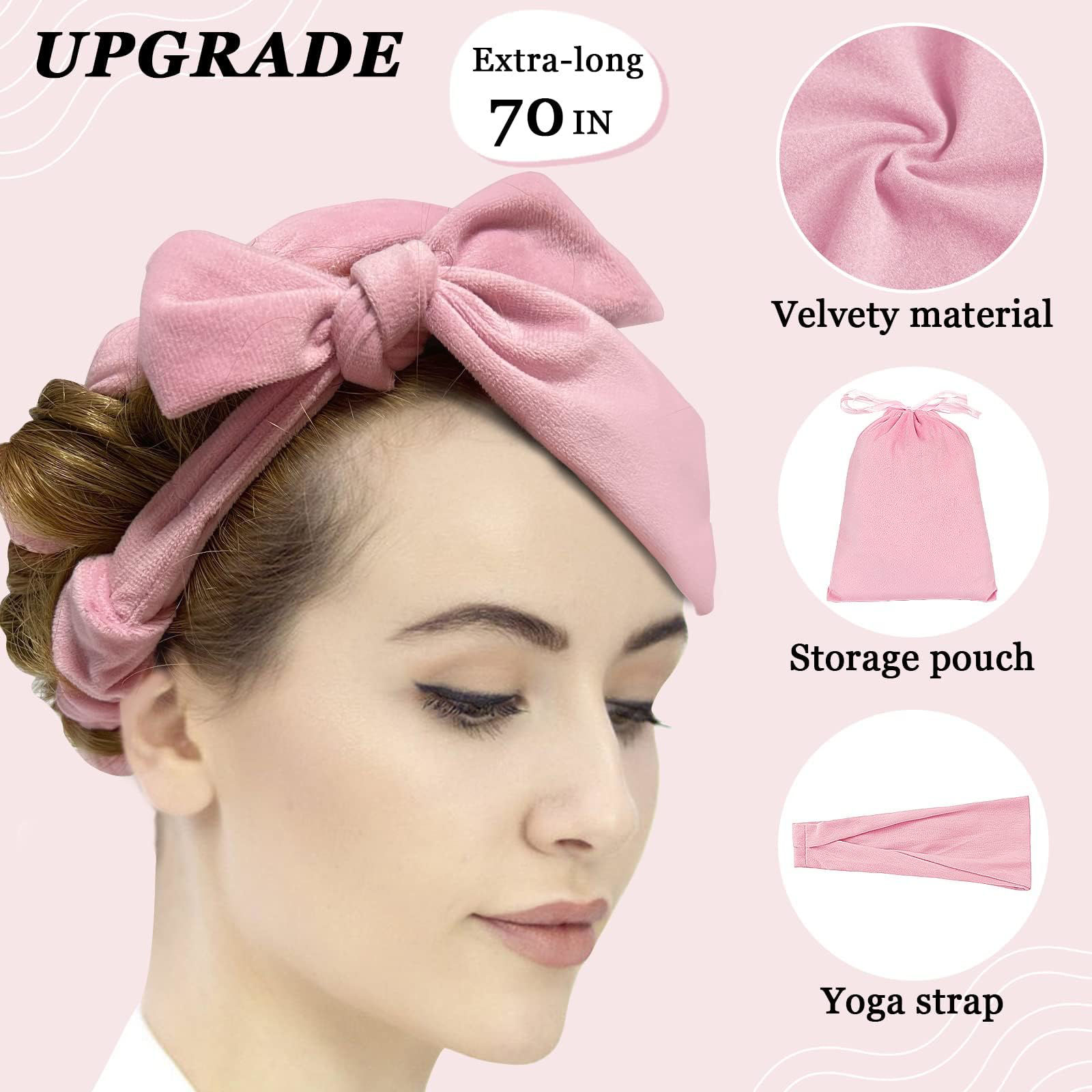 GetUSCart- ZILAMPU No Heat Overnight Hair Curler Wrap - 70" Long Velour ...