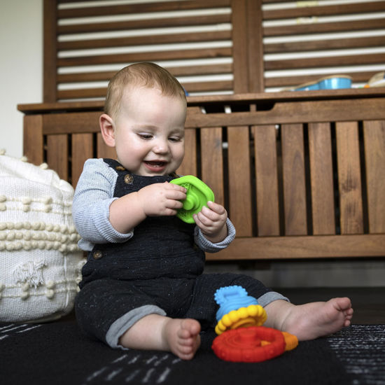 GetUSCart- Baby Einstein Stack & Teethe Multi-Textured Easy-to-Grasp 5 ...