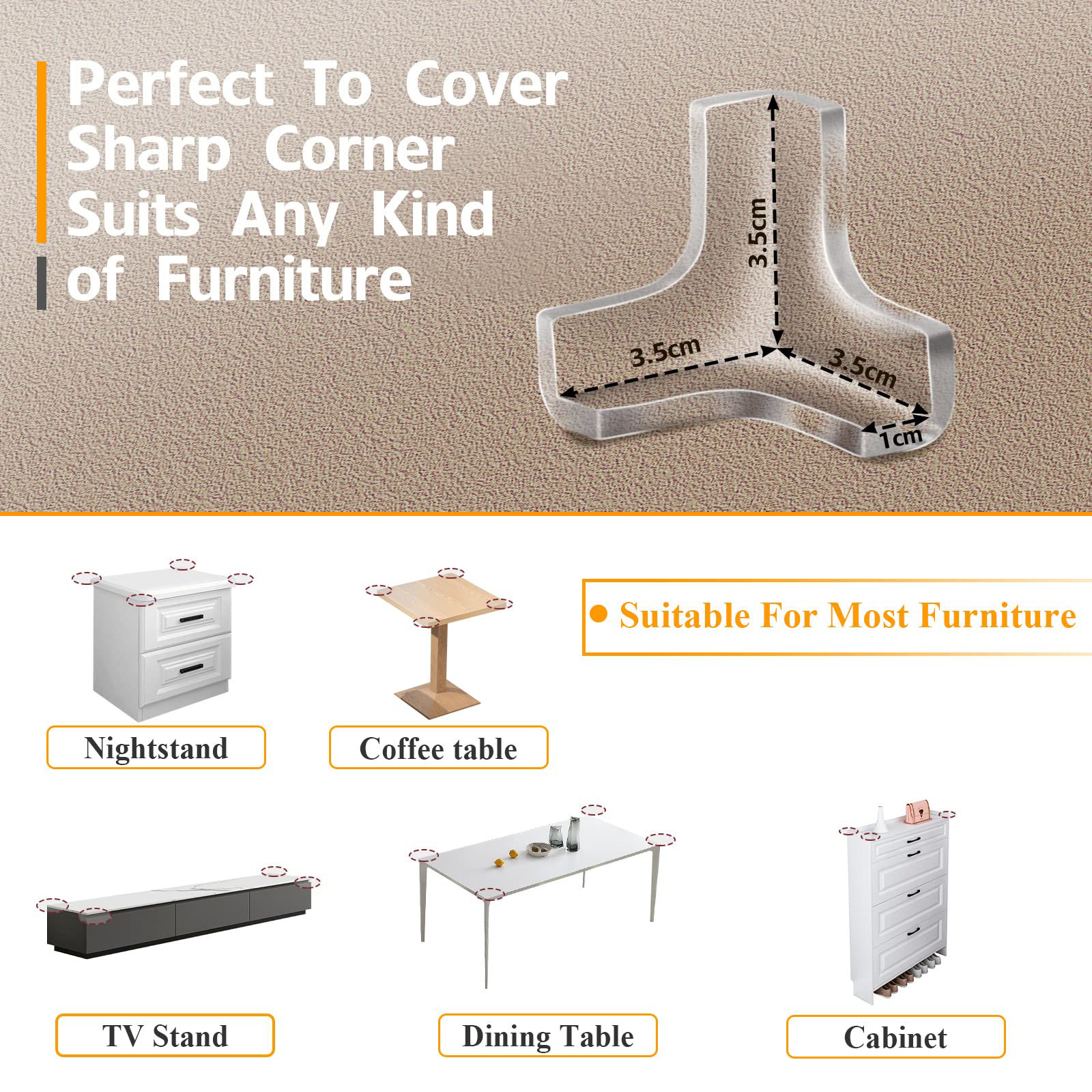 GetUSCart- 24 Pack Corner Protectors Baby Proofing Clear Corner Guards ...