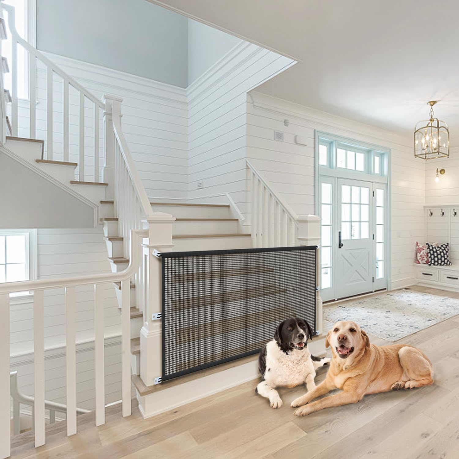 GetUSCart- Dog Gate Indoor Pet Gates for Stairs: Dogs Screen Mesh Gate ...