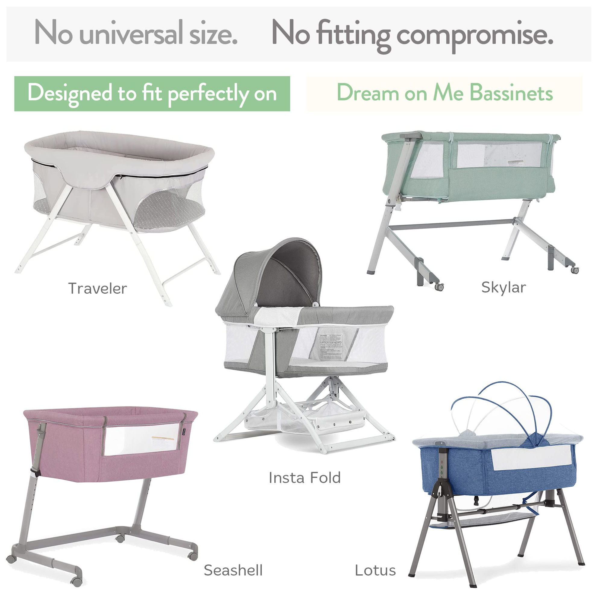GetUSCart- Bassinet Fitted Sheets Compatible with Dream on Me Traveler ...