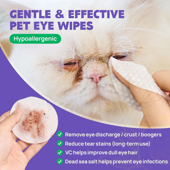 GetUSCart- HICC PET Eyes Wipes for Dogs & Cats - Gently Remove Tear ...