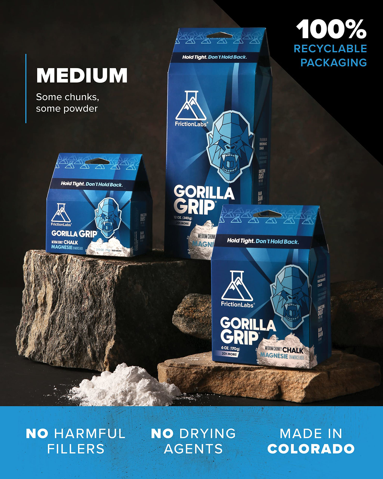 GetUSCart- Friction Labs Gorilla Grip 12oz - Chunky Texture - The New Standard in Chalk for Rock ...