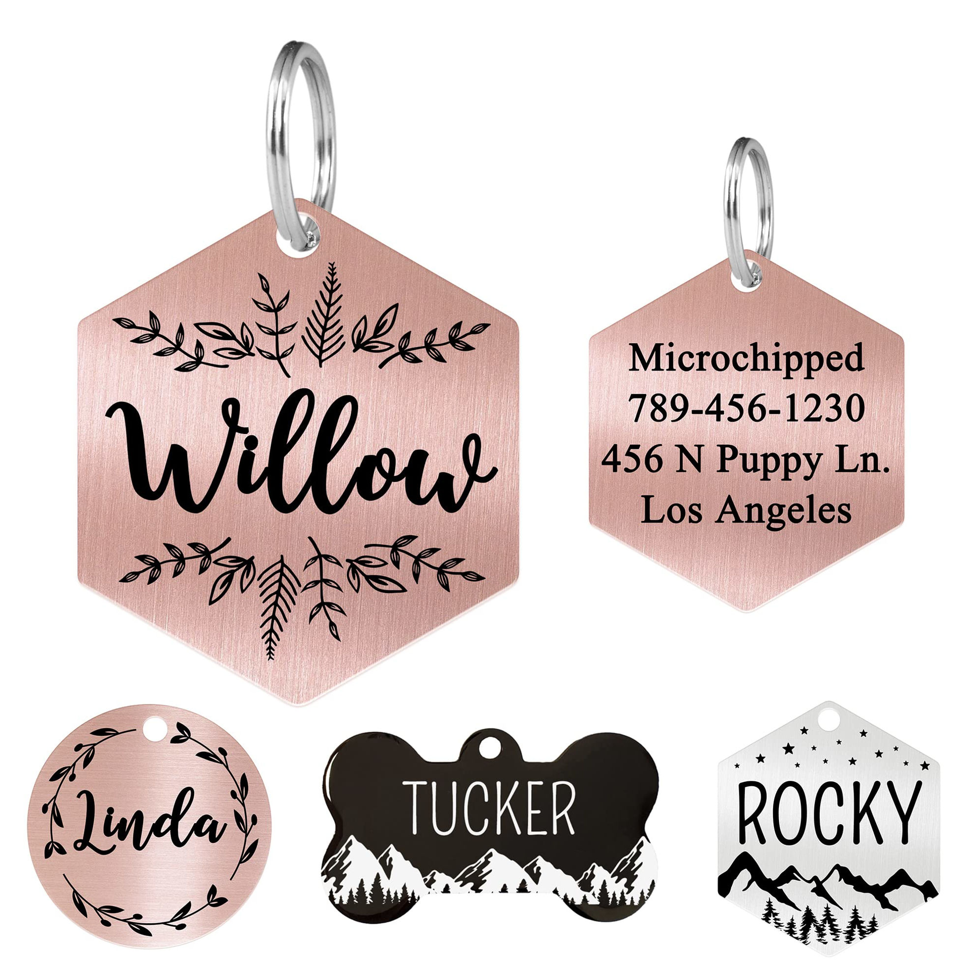 GetUSCart- Ultra Joys Stainless Steel Pet ID Tag Dog Name Tags ...