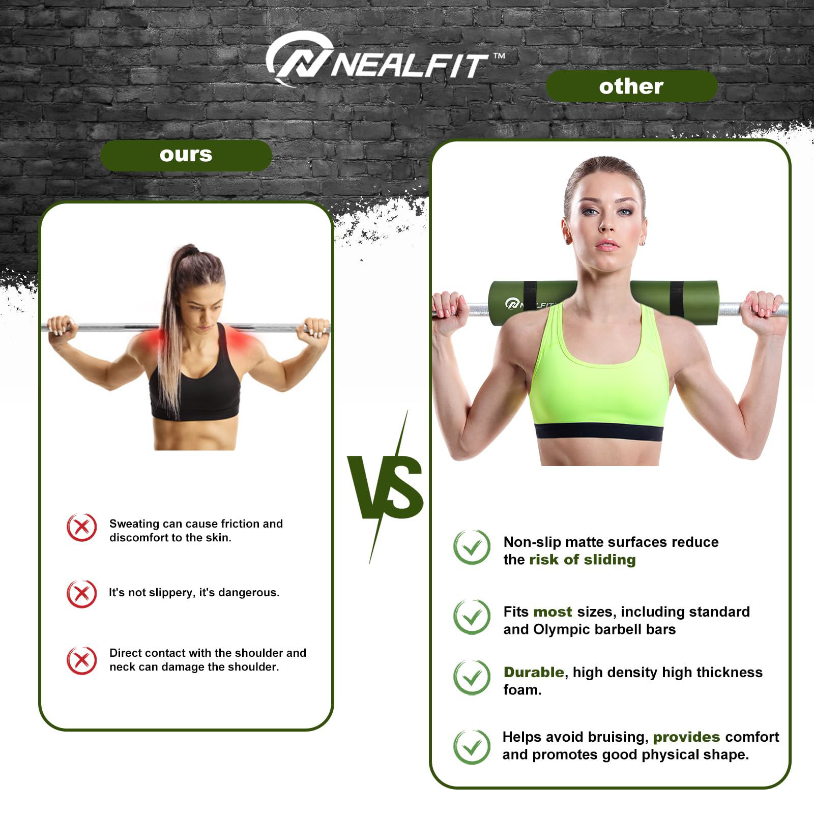 GetUSCart- NEALFIT Barbell Pad Squat Pad for Squats-Squat Bar Pad-Great ...