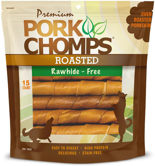 GetUSCart- Pork Chomps Roasted Pork Skin Dog Chews, 6-inch Twists, 15 Count