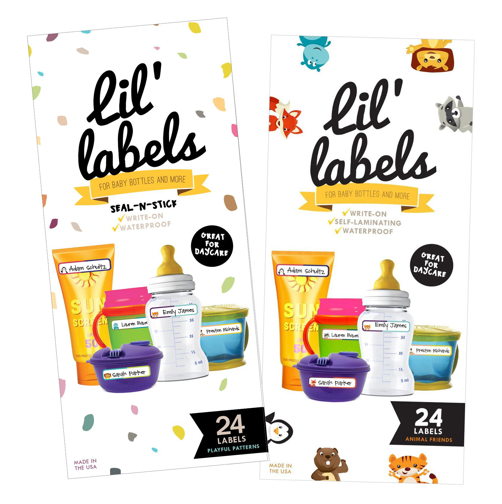 GetUSCart- Bottle Labels, Write-On, Self-Laminating, Waterproof Kids ...
