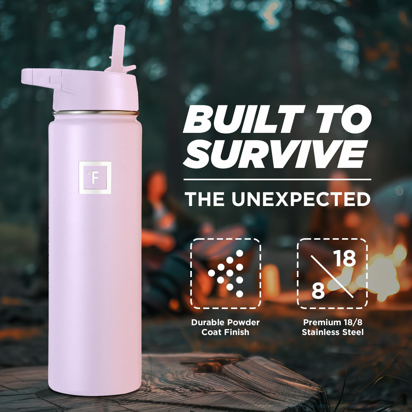 GetUSCart- IRON °FLASK Camping & Hiking Hydration Flask, Wide Mouth, 3 ...