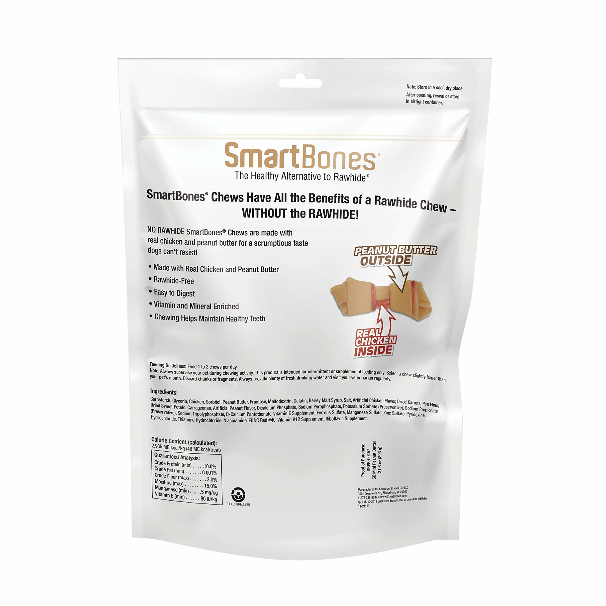 GetUSCart- SmartBones Mini Bones With Real Peanut Butter 56 Count ...