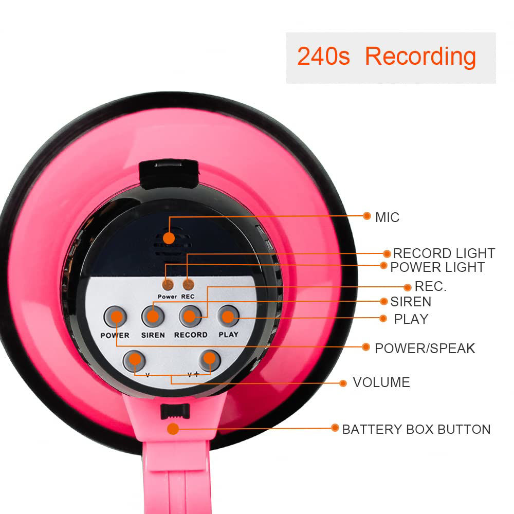 GetUSCart- MyMealivos Portable Megaphone Bullhorn 20 Watt Power ...