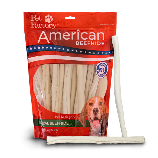 GetUSCart- Pet Factory American Beefhide 10" Thin Rolls Dog Chew Treats ...