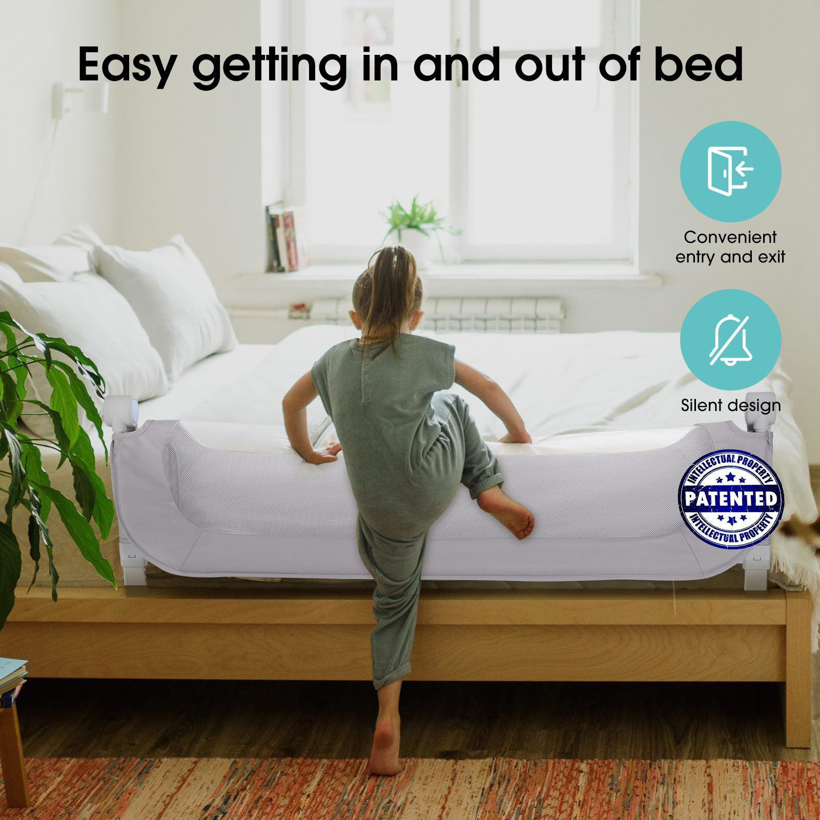 GetUSCart- NUTIKAS Baby Bed Rail Guard for Toddlers - 47" Toddler Bed ...
