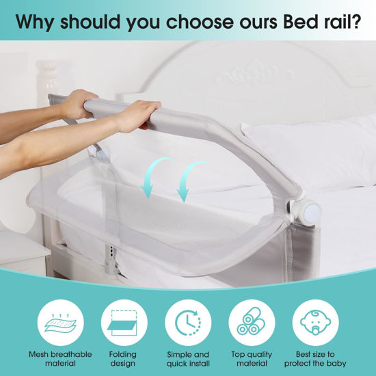 GetUSCart- NUTIKAS Baby Bed Rail Guard for Toddlers - 47" Toddler Bed ...