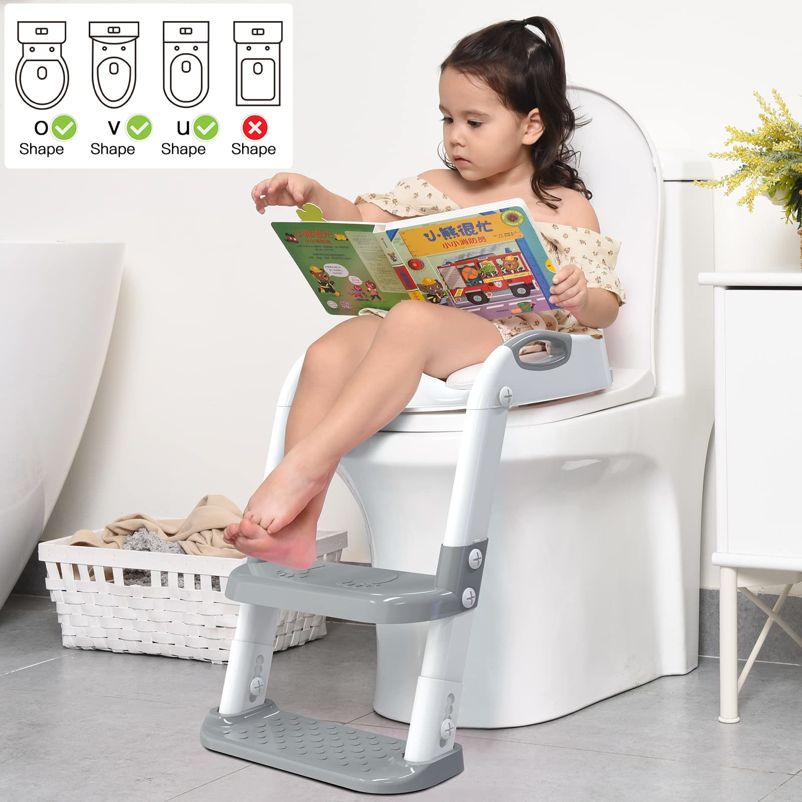 GetUSCart- SKYROKU Toilet Potty Training Seat with Step Stool Ladder ...