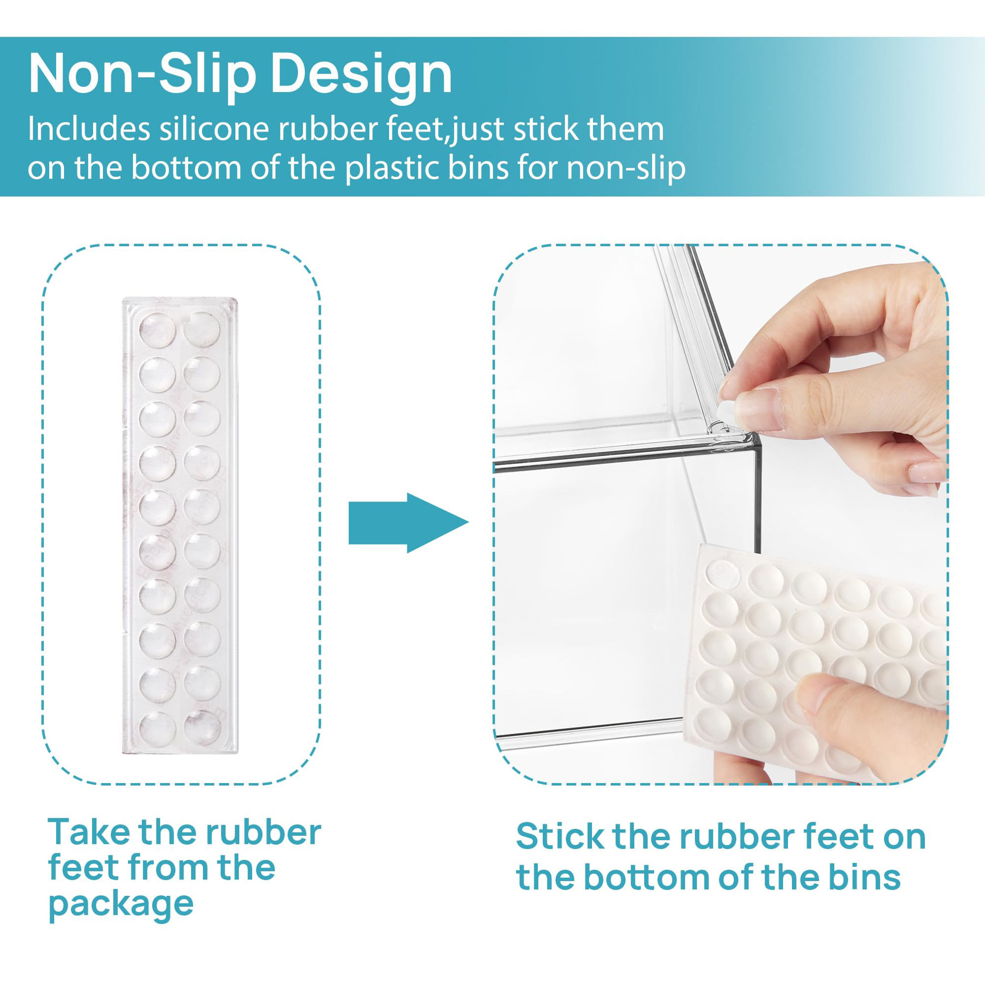 GetUSCart- Vtopmart 6 Pack Clear Stackable Storage Drawers, 4.4'' Tall ...