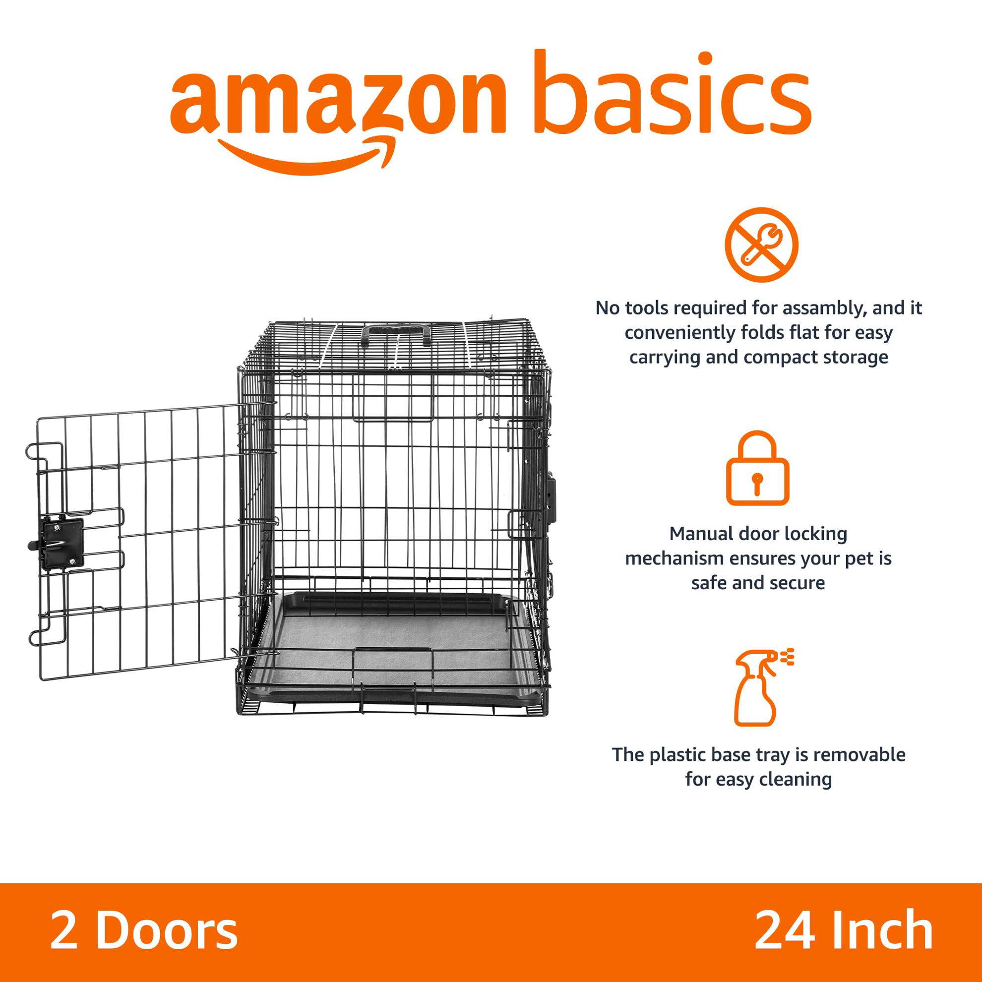 GetUSCart- Amazon Basics - Durable,Foldable Metal Wire Dog Crate with ...