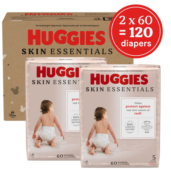 GetUSCart- Huggies Size 5 Diapers, Skin Essentials Baby Diapers, Size 5 ...