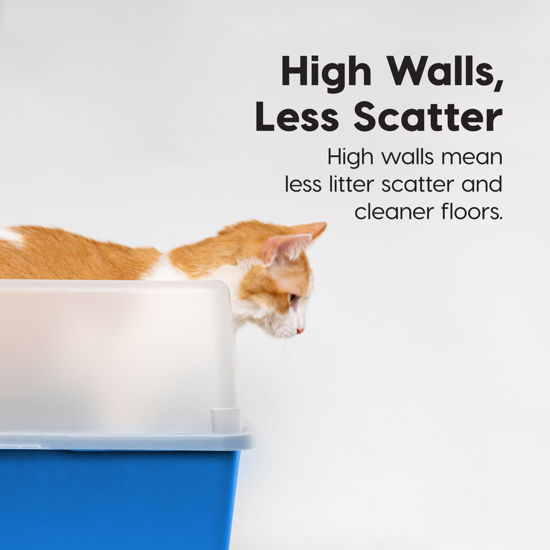 GetUSCart- IRIS USA Large Cat Litter Box with Scatter Shield and Scoop ...