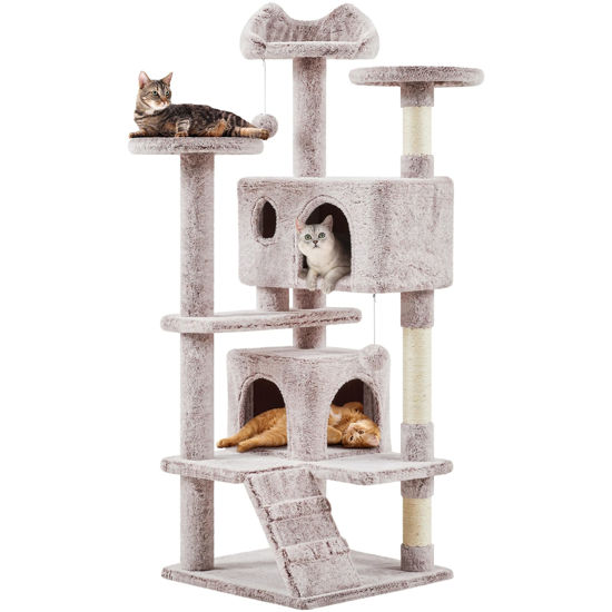GetUSCart- Yaheetech 54in Cat Tree, Cat Tower with Double Cat Condo ...