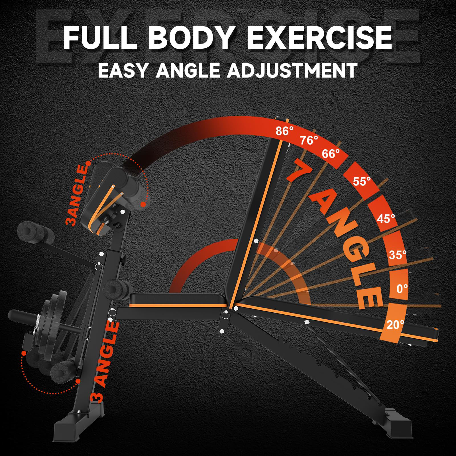 GetUSCart- Orinar Weight Bench Press, Strength Training Adjustable ...