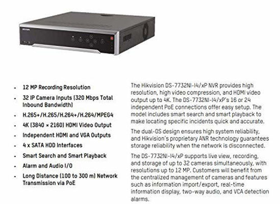 GetUSCart- HIKVISION DS-7732NI-I4/24P 32-Channel 24 POE 4K 12MP ...
