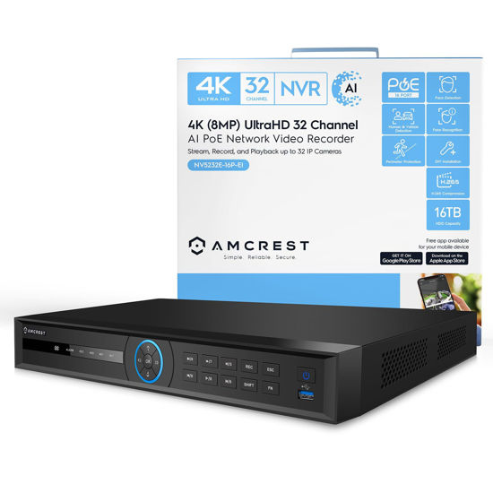 GetUSCart- Amcrest 5Series 4K 32 Channel 16 Ports PoE NVR (Record 32CH ...