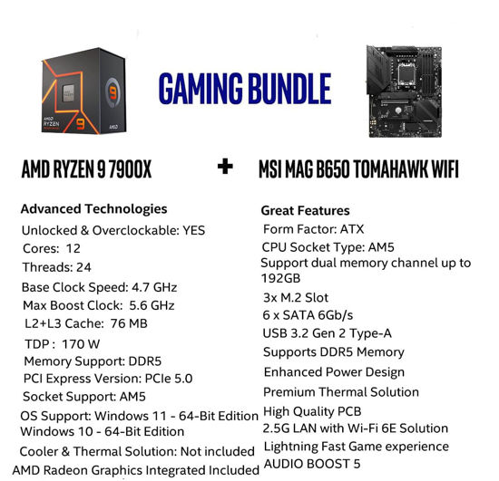 GetUSCart- INLAND Micro Center AMD Ryzen 9 7900X 12-Core 24-Thread ...