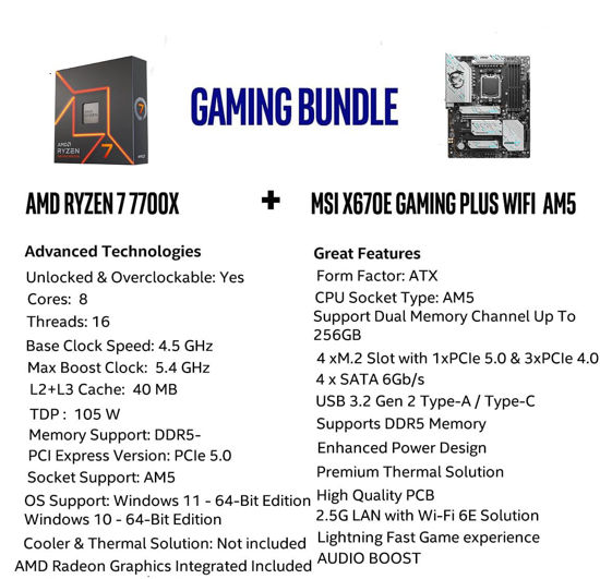 GetUSCart- INLAND Micro Center AMD Ryzen 7 7700X CPU Processor Bundle ...