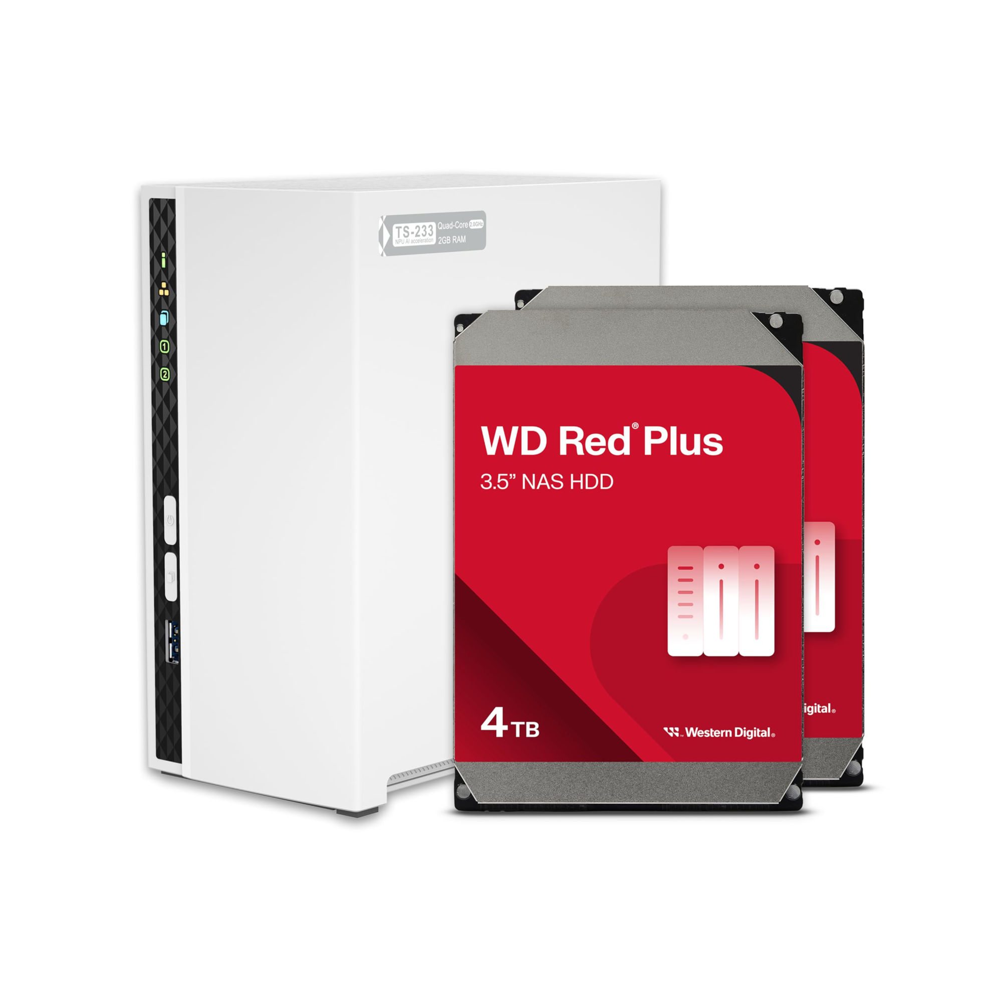 GetUSCart- QNAP TS-233-24WD-US 2 Bay Home NAS with 4TB Storage Capacity ...