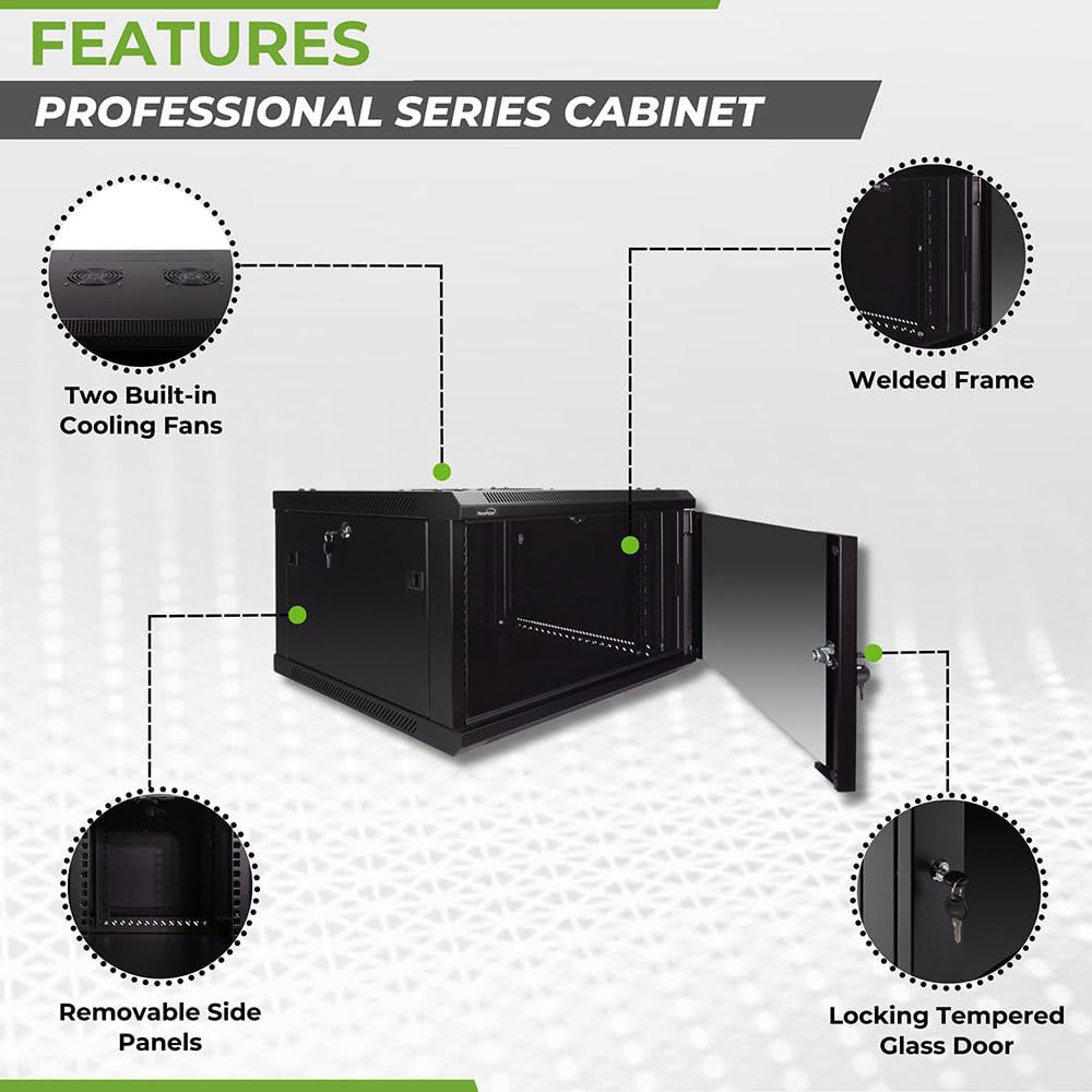 GetUSCart- NavePoint 6U Server Rack Enclosure - 23.6” Deep, 6U Wall ...