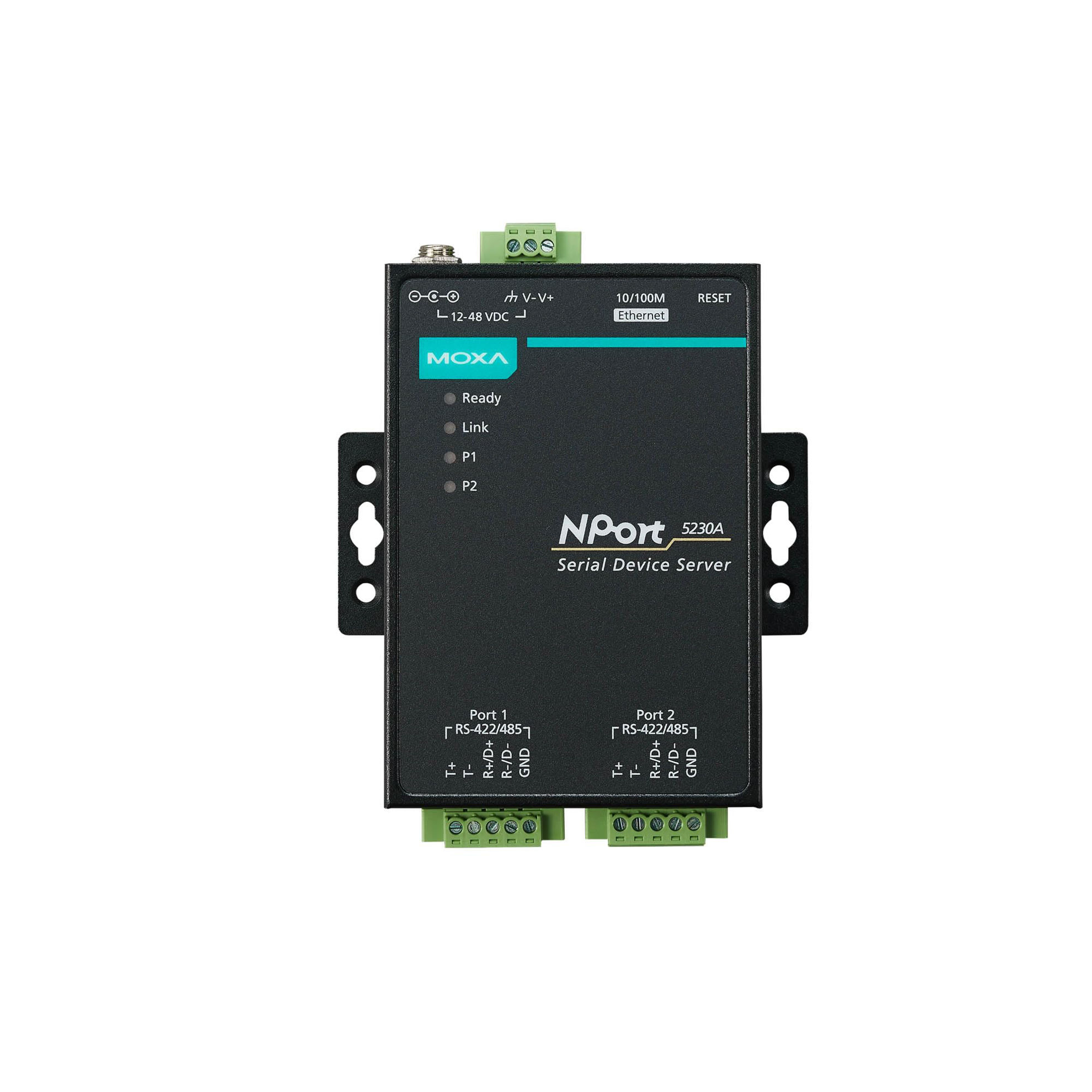 GetUSCart- MOXA NPort 5230A 2 Port Device Server, 10/100M Ethernet, RS-422/485, Terminal Block ...