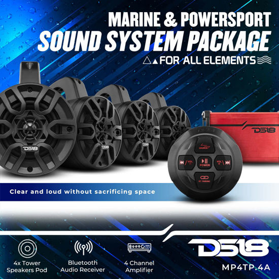GetUSCart- DS18 MP4TP.4A 4" 600W Bluetooth Marine Tower Speakers with ...